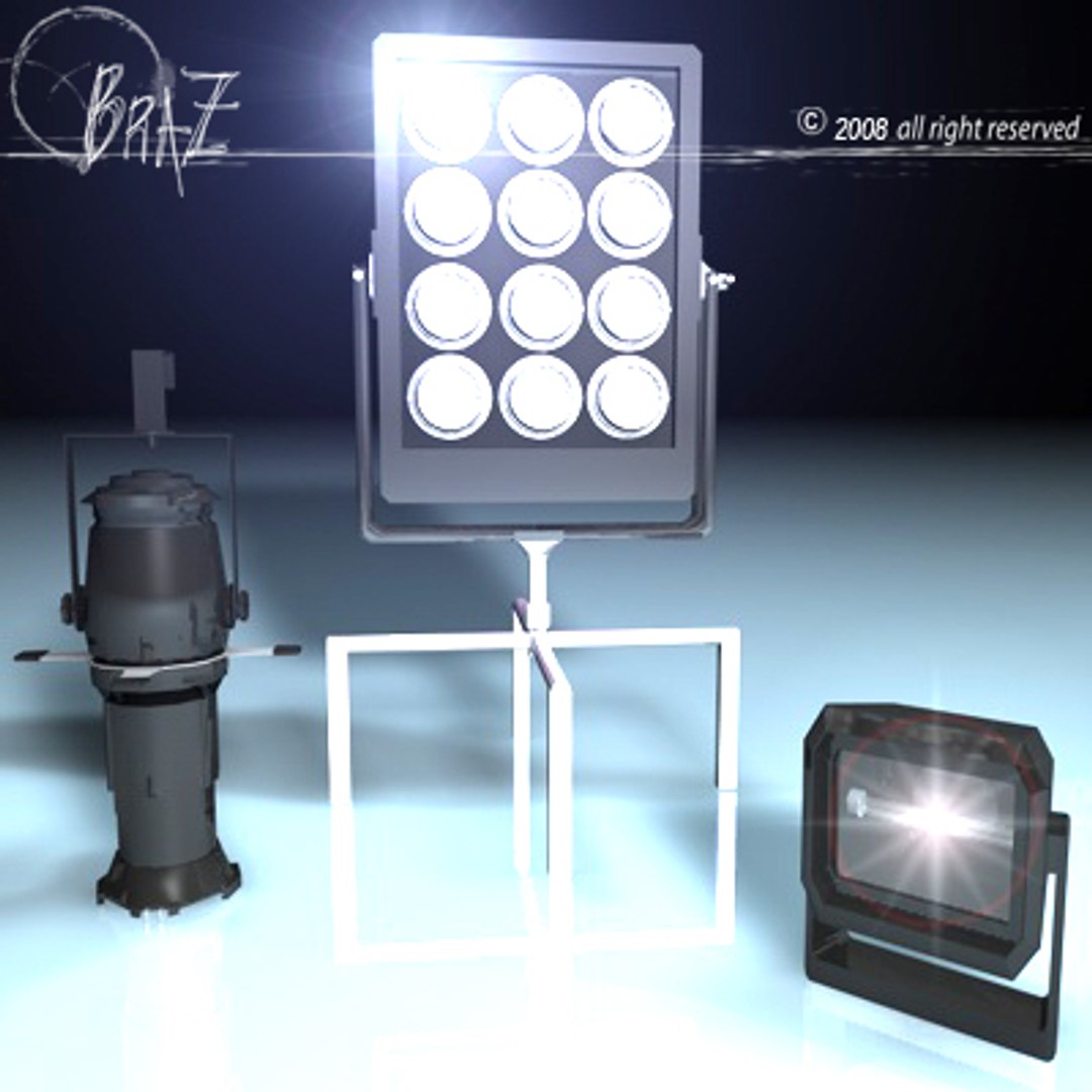 3d model stage light set 2