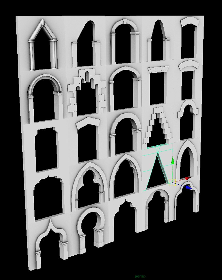 3d 3ds Arches Mesh Tiles