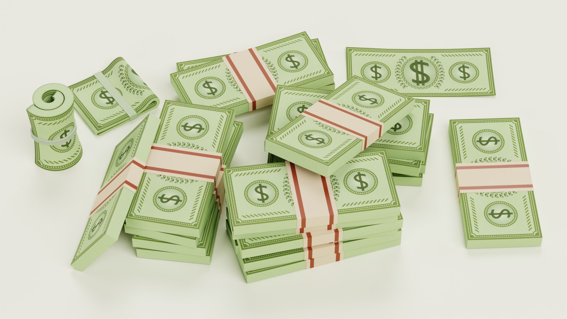 3D Cartoon Money Bills Collection - TurboSquid 2268323