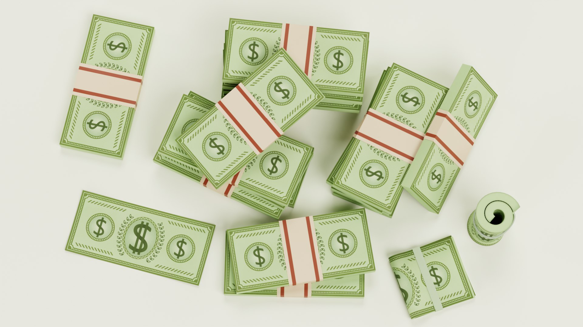 3D Cartoon Money Bills Collection - TurboSquid 2268323