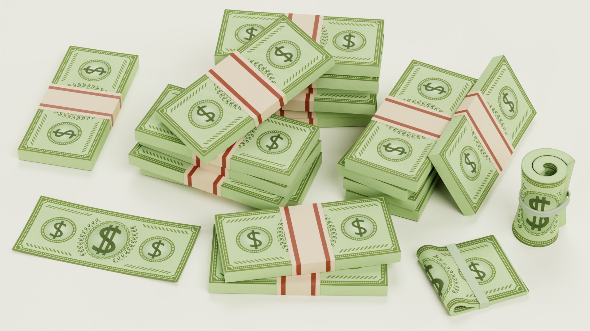 3D Cartoon Money Bills Collection - TurboSquid 2268323