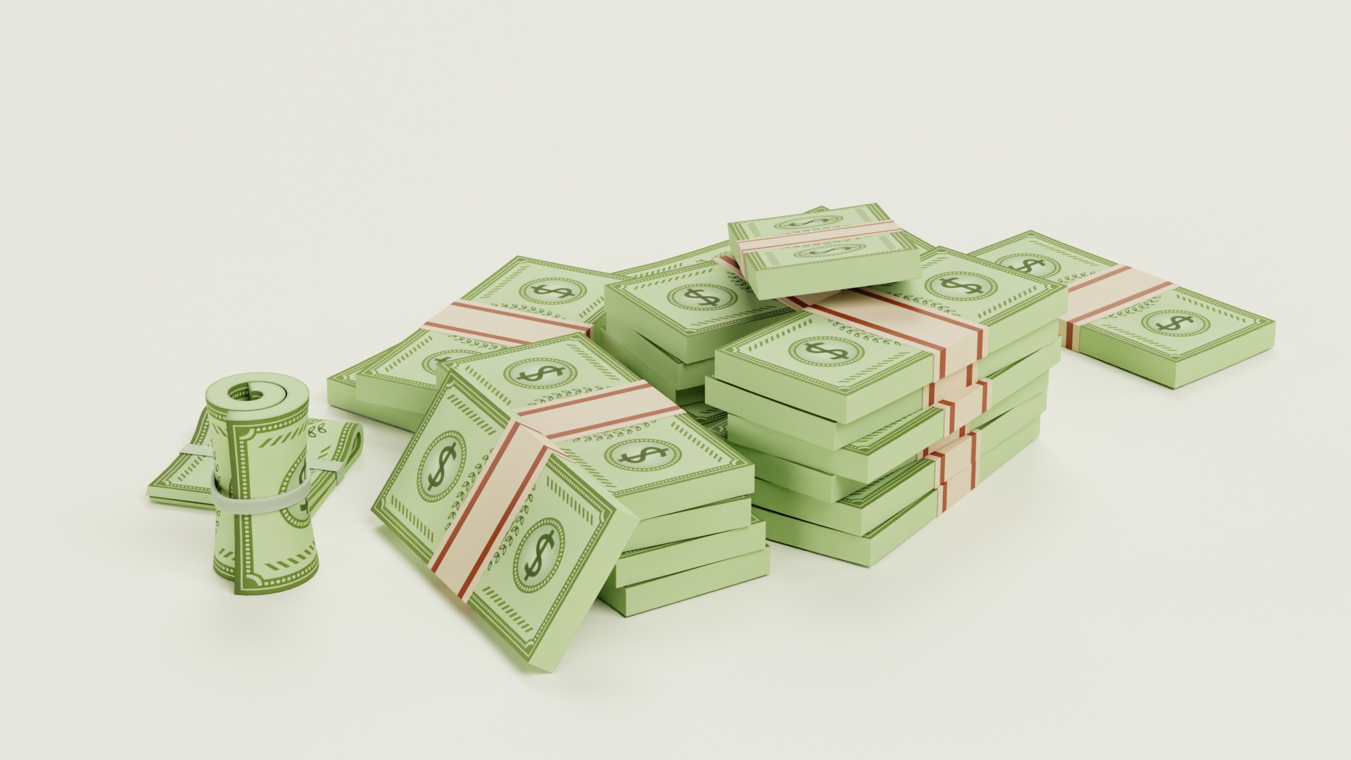 3D Cartoon Money Bills Collection - TurboSquid 2268323