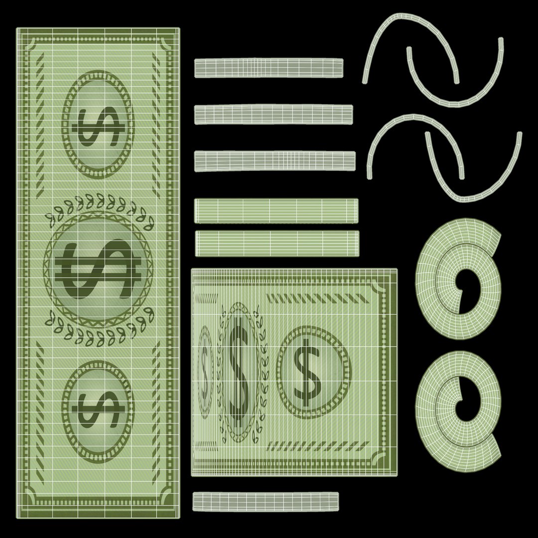 3D Cartoon Money Bills Collection - TurboSquid 2268323