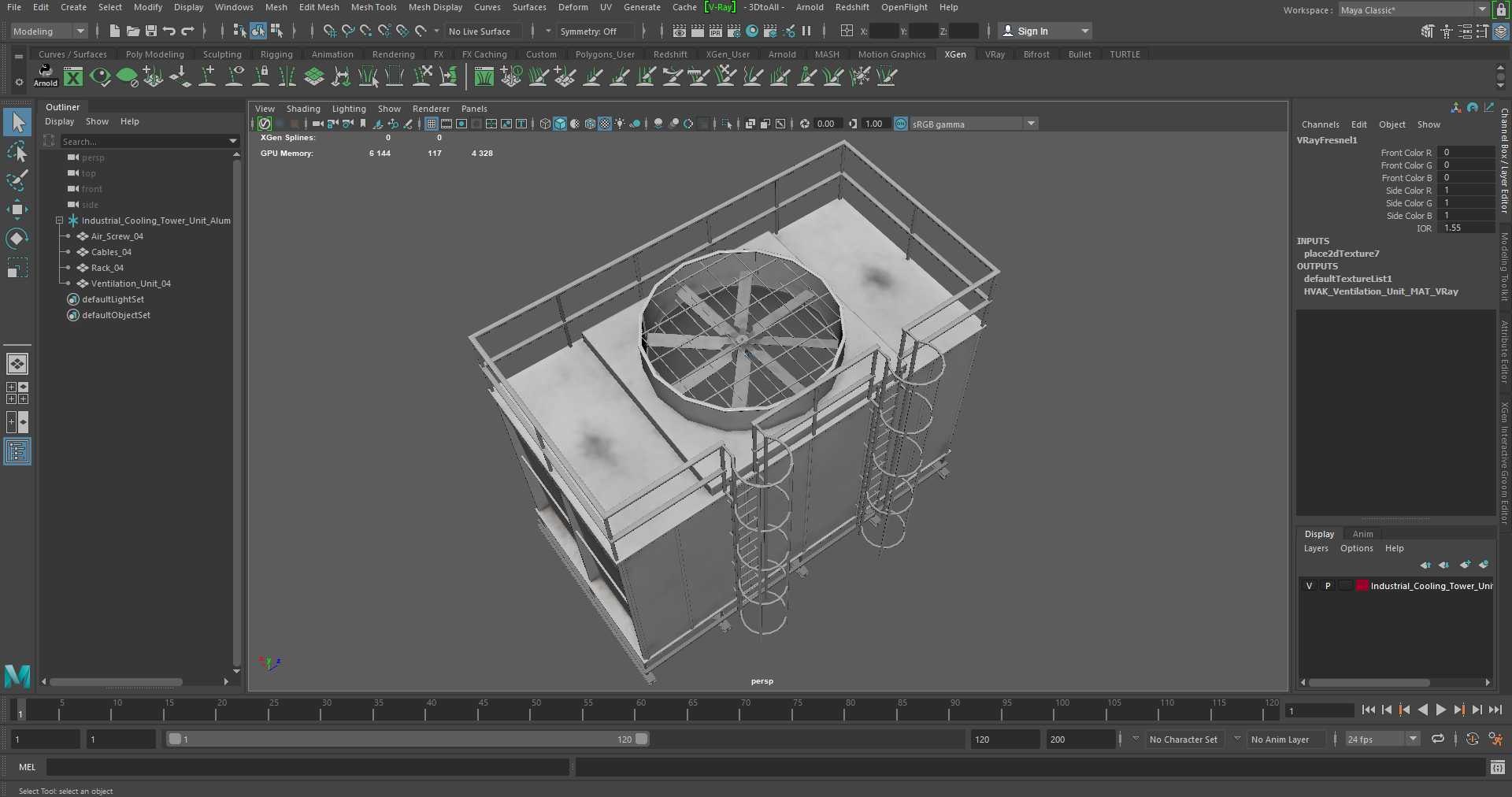 3D Model Industrial Cooling Tower Unit Aluminum - TurboSquid 2430776