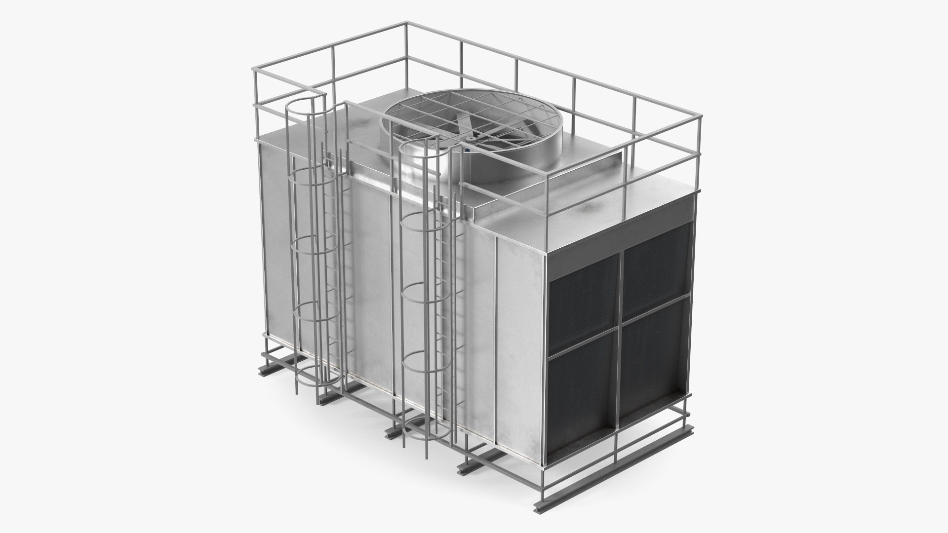 3D Model Industrial Cooling Tower Unit Aluminum - TurboSquid 2430776