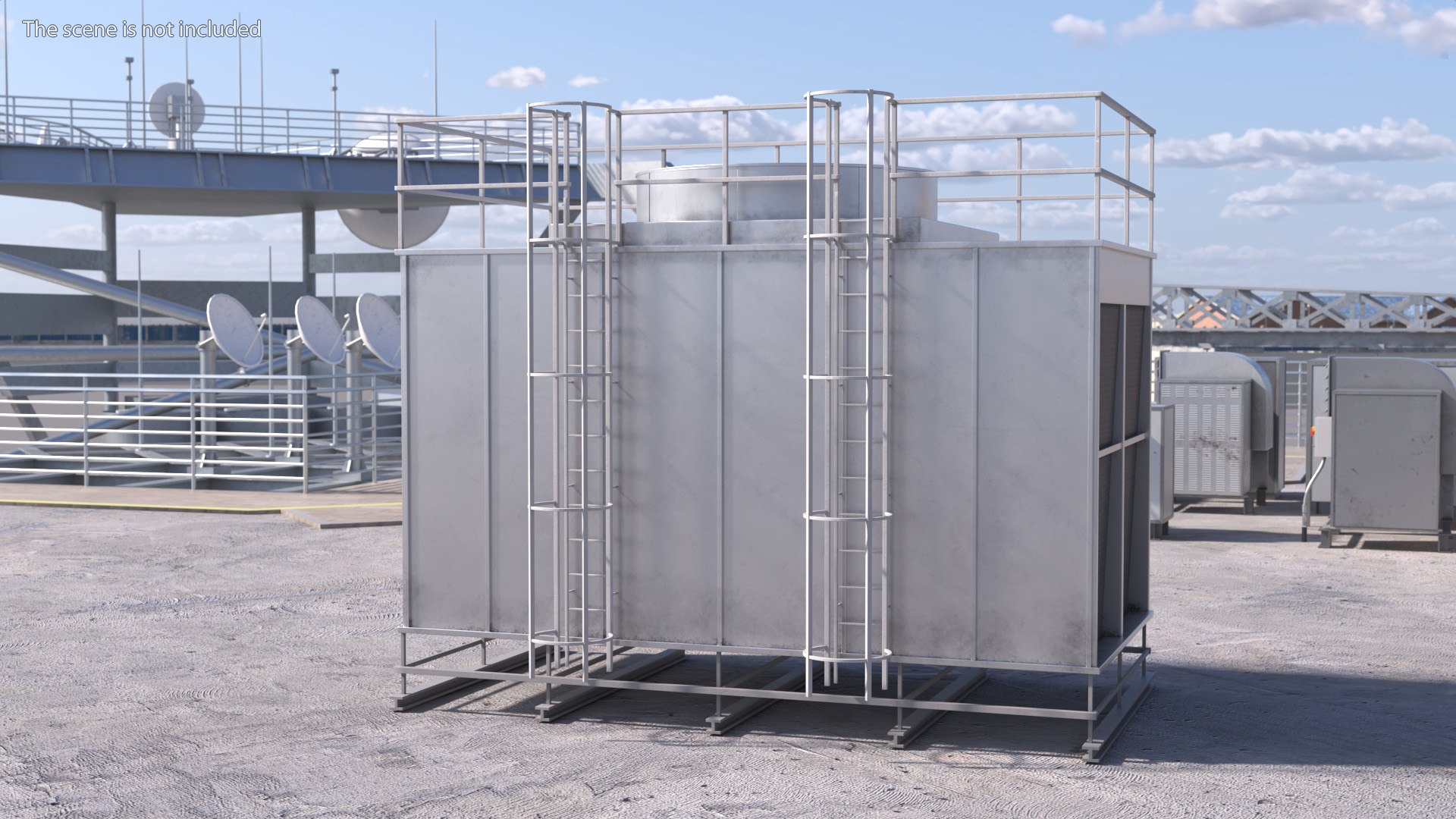 3D Model Industrial Cooling Tower Unit Aluminum - TurboSquid 2430776