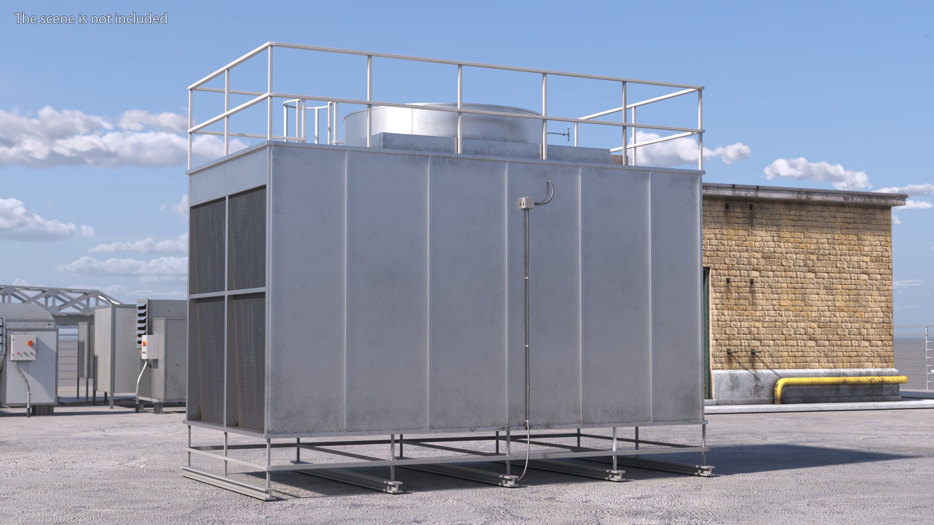 3D Model Industrial Cooling Tower Unit Aluminum - TurboSquid 2430776