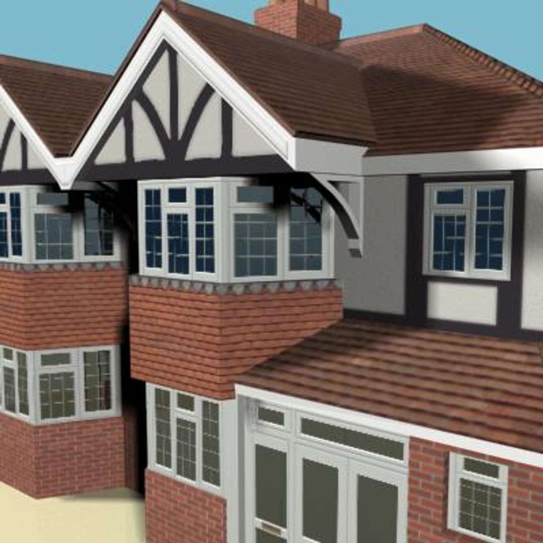 3d semi detached house model