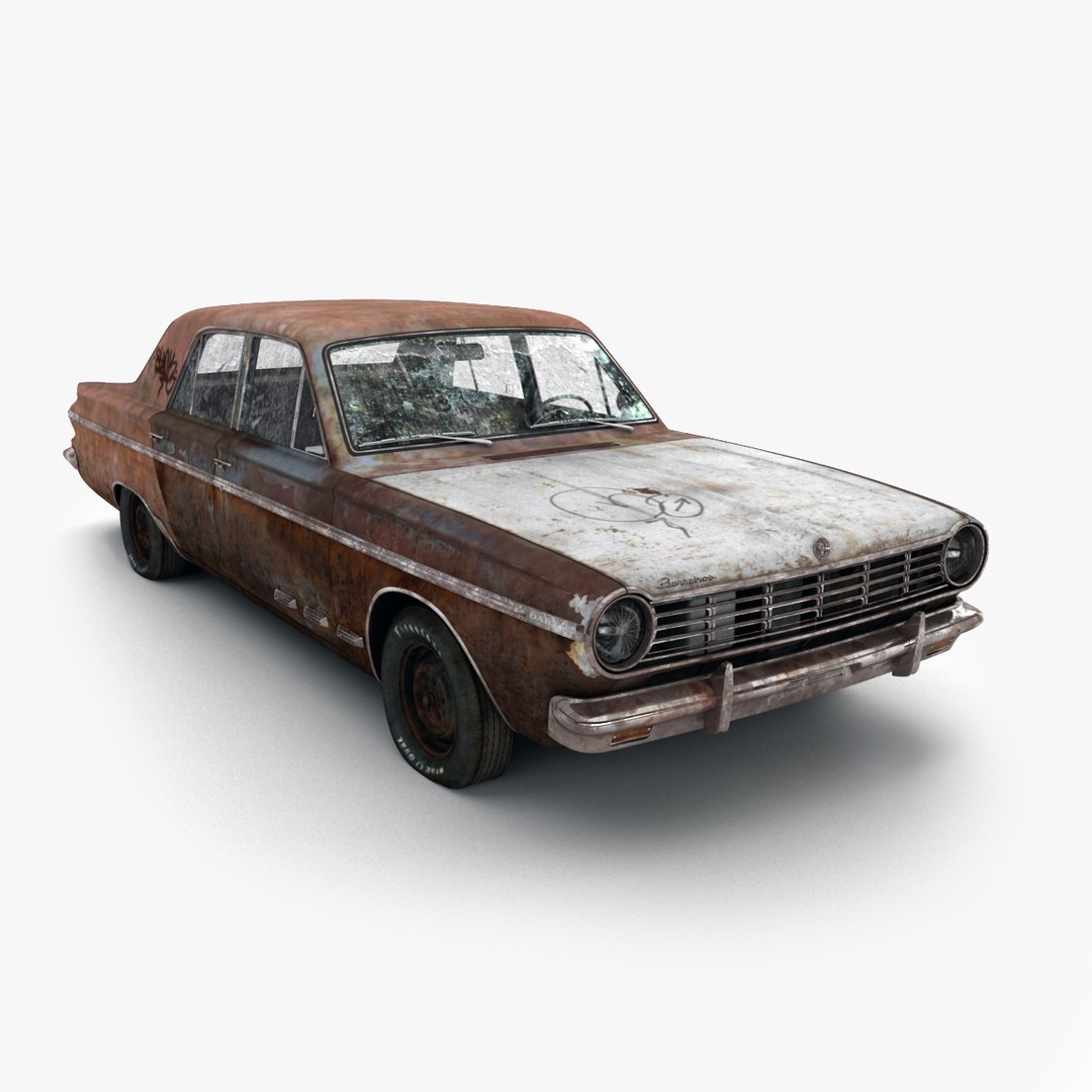 3d model old rusty dodge dart