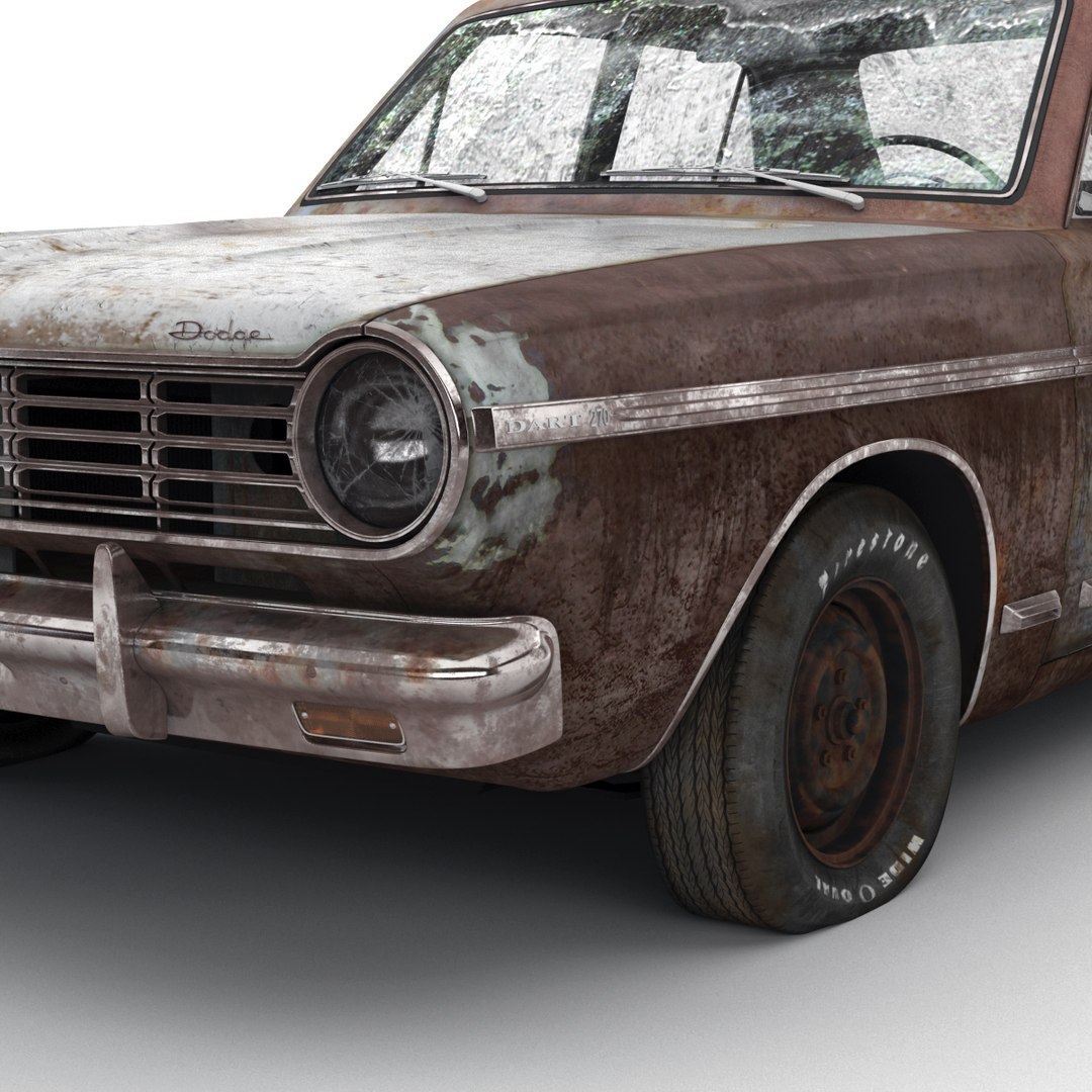 3d Model Old Rusty Dodge Dart