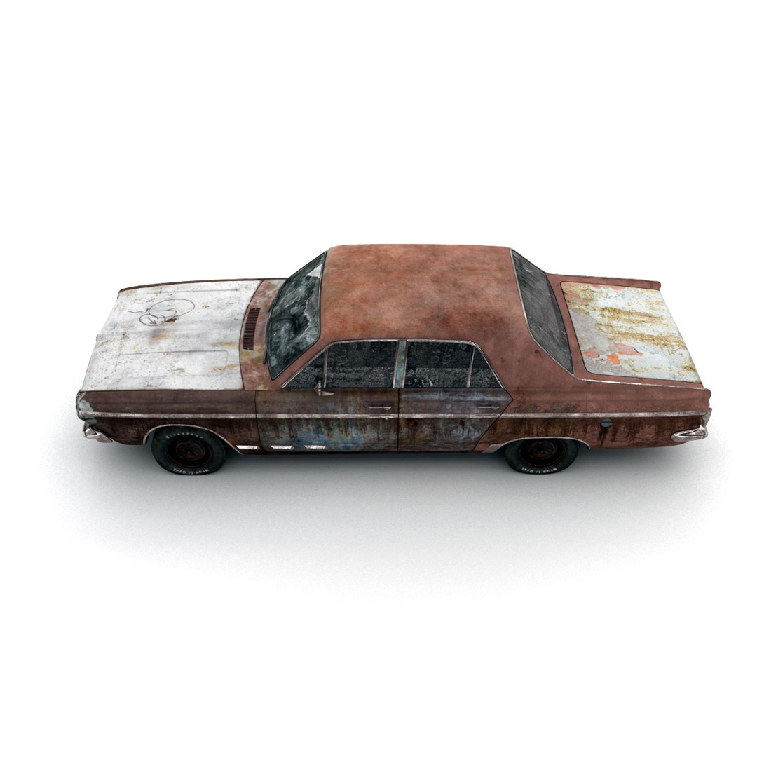 3d Model Old Rusty Dodge Dart