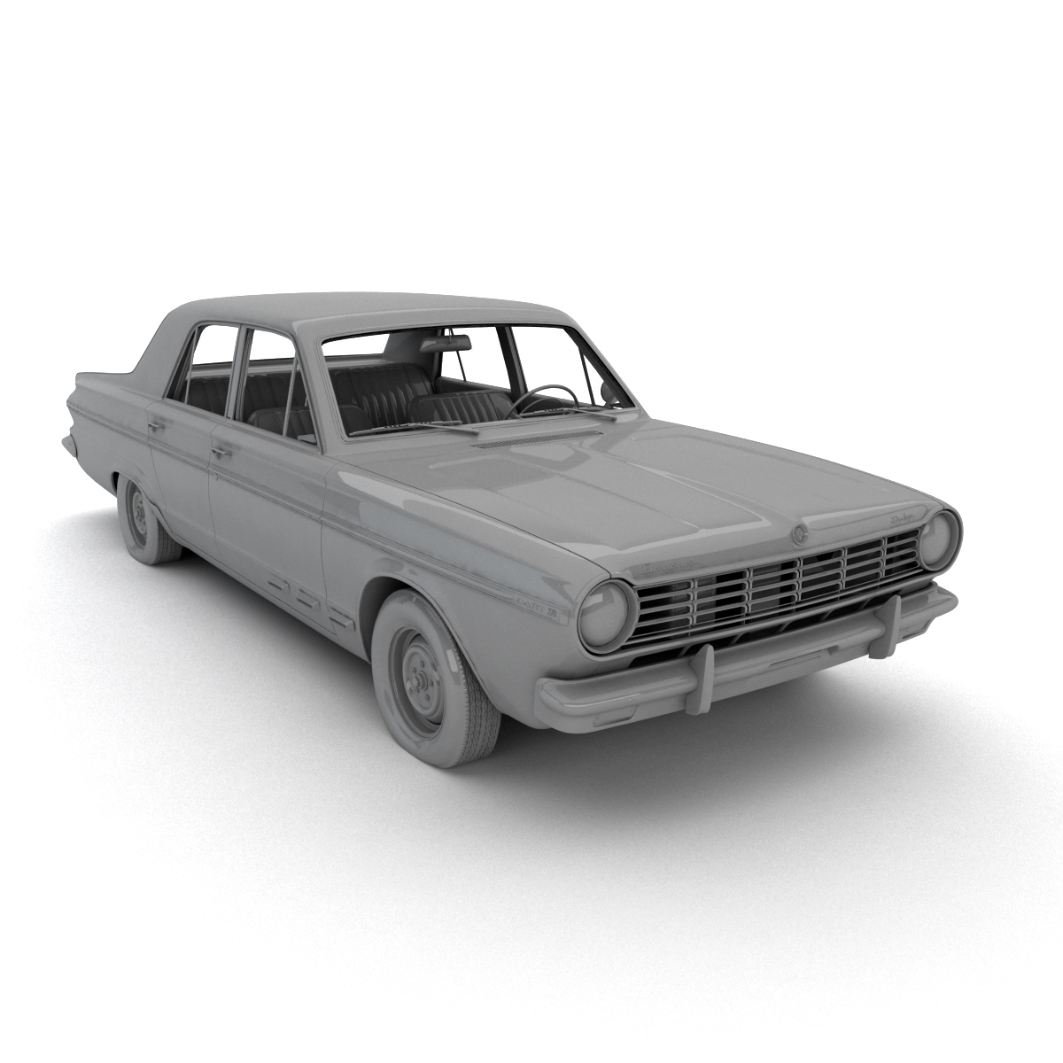 3d model old rusty dodge dart