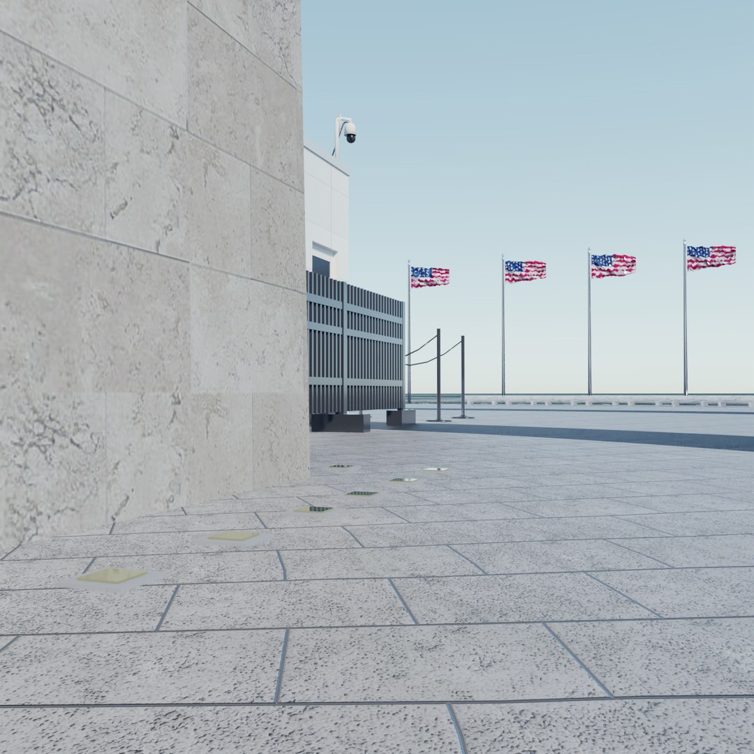 3D White House Monument Gate Model - TurboSquid 1409550