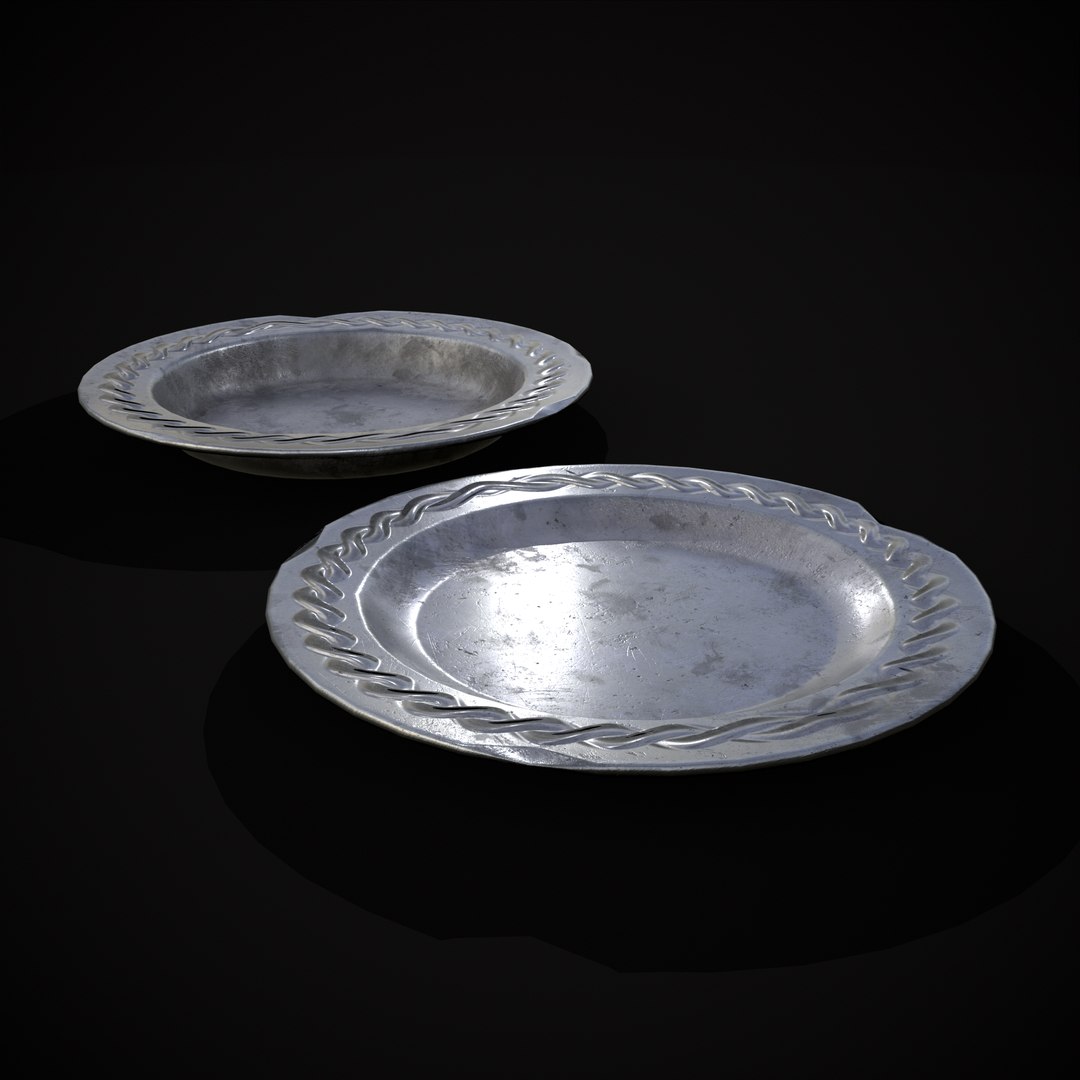 3D Pewter Ornamented Plates - TurboSquid 2045683