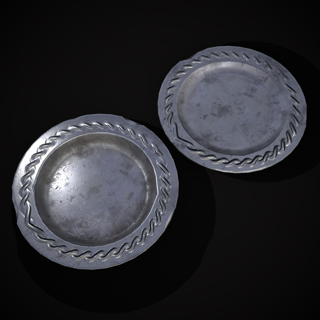 3D Pewter Ornamented Plates - TurboSquid 2045683