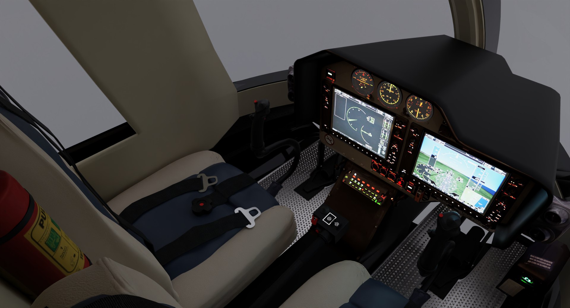 3D Model Helicopter Cockpit Bell 407 - TurboSquid 2104224