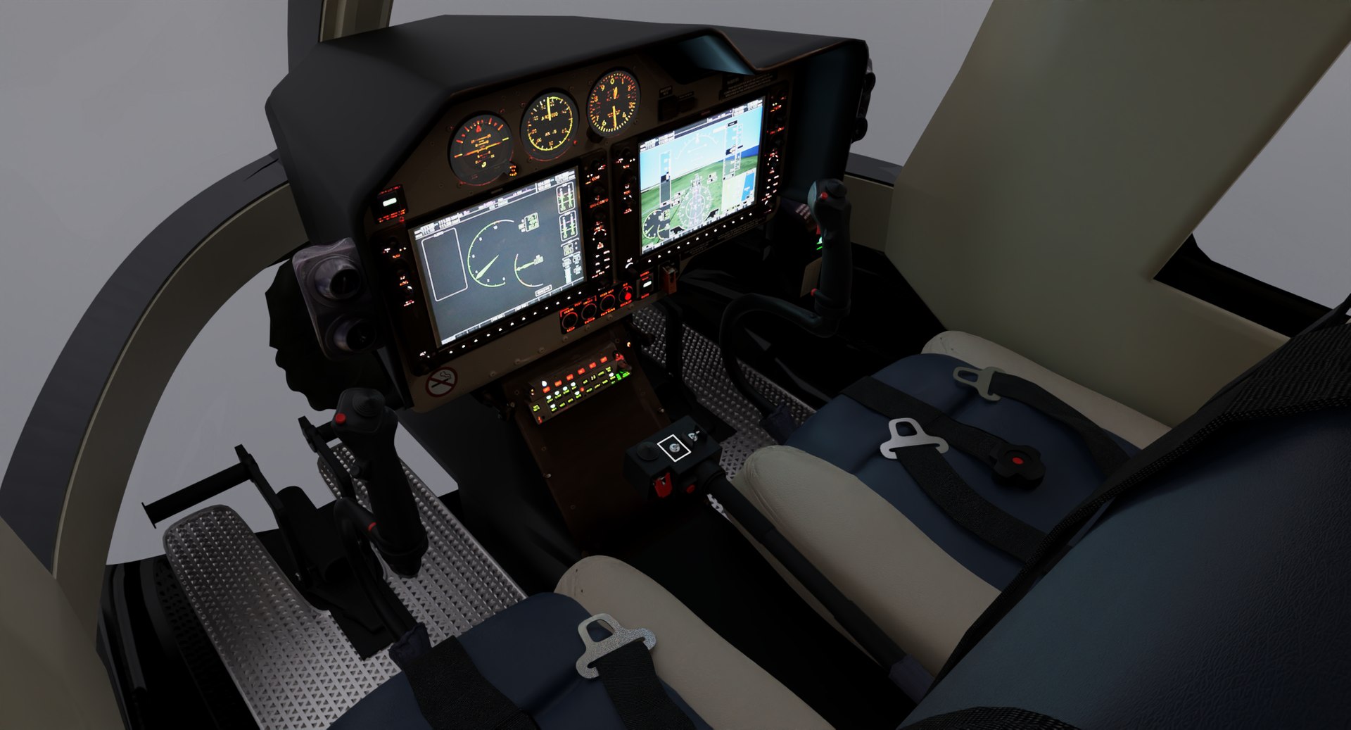 3D Model Helicopter Cockpit Bell 407 - TurboSquid 2104224
