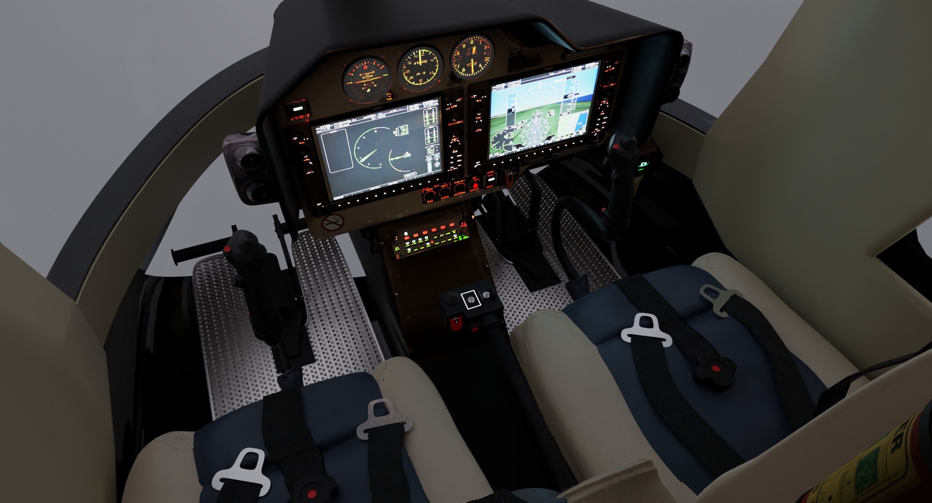 3D Model Helicopter Cockpit Bell 407 - TurboSquid 2104224