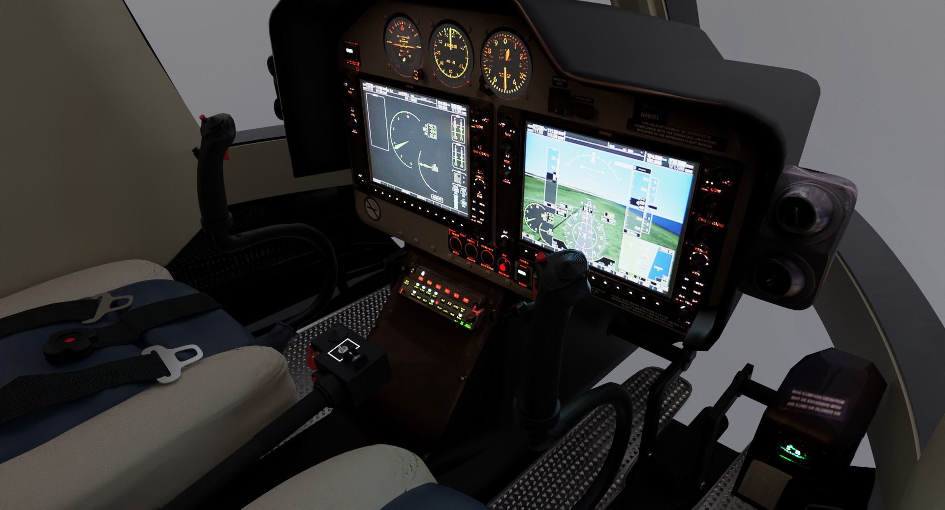 3D Model Helicopter Cockpit Bell 407 - TurboSquid 2104224
