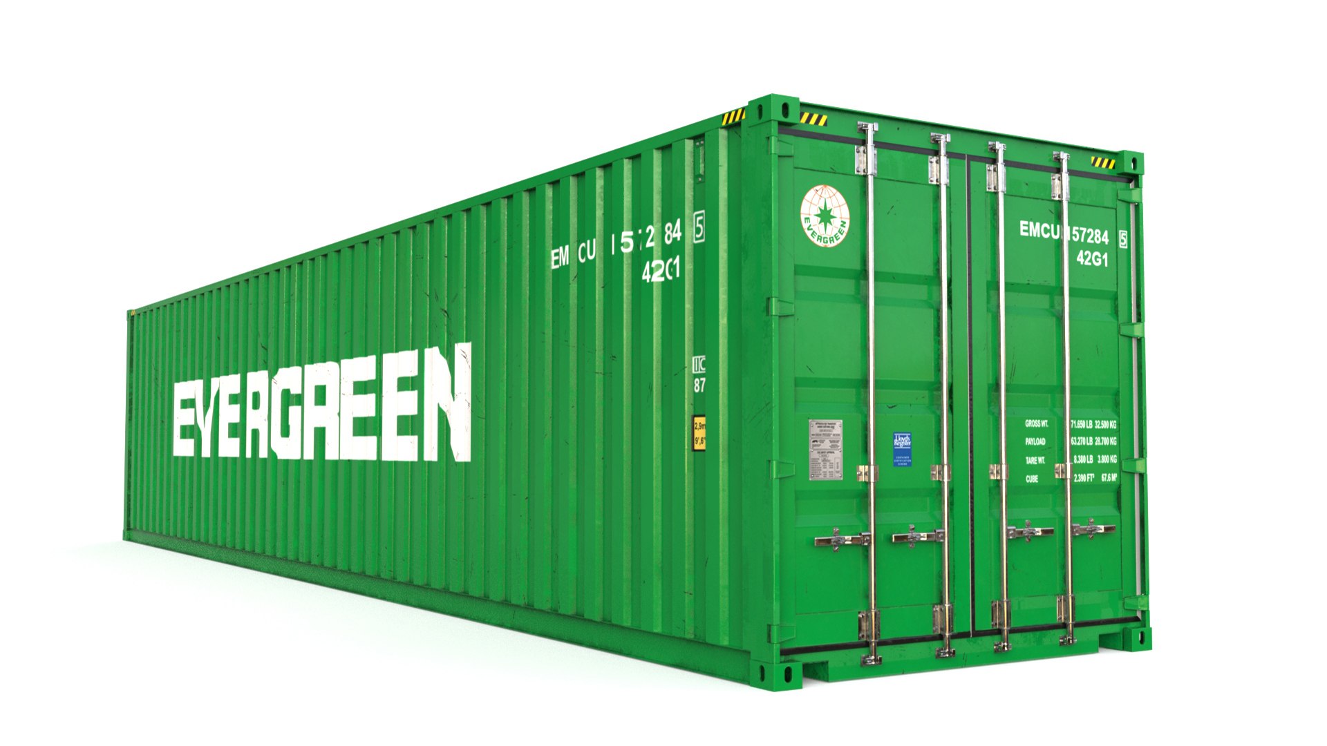3D 40 Ft EVERGREEN Standard Shipping Container - TurboSquid 2004896