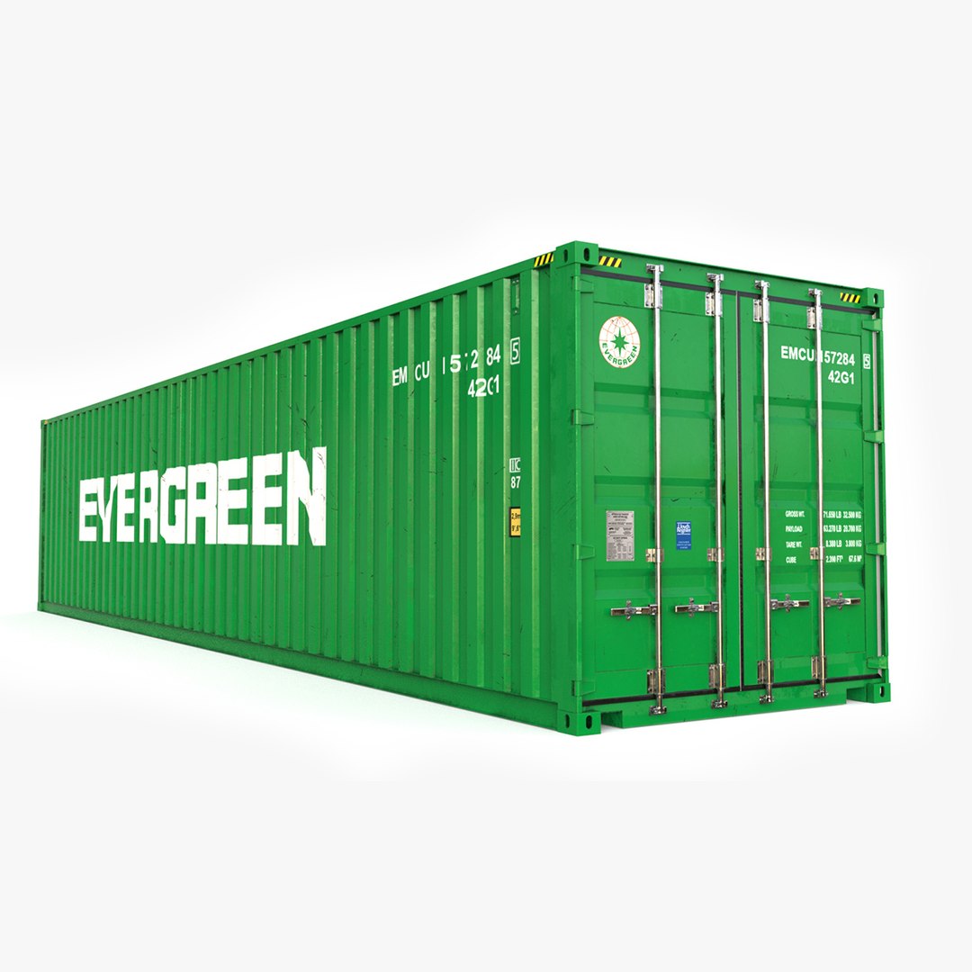 3D 40 ft EVERGREEN standard shipping container - TurboSquid 2004896