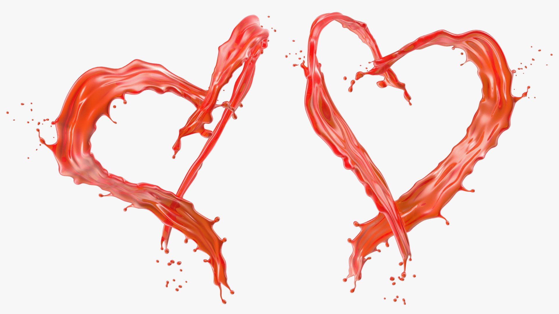 3D Red Liquid Heart Shaped Splash model - TurboSquid 1856434