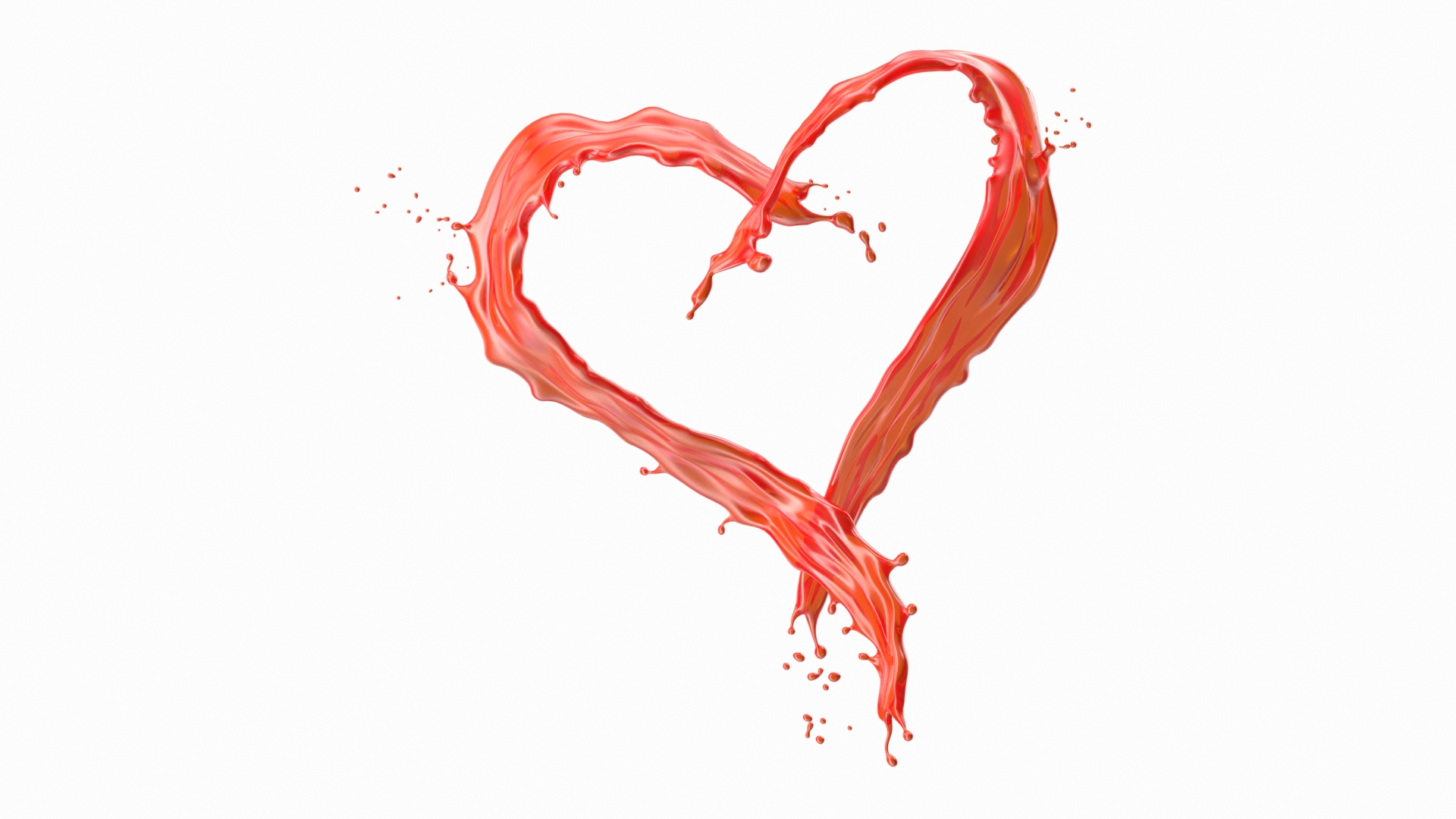 3D Red Liquid Heart Shaped Splash model - TurboSquid 1856434