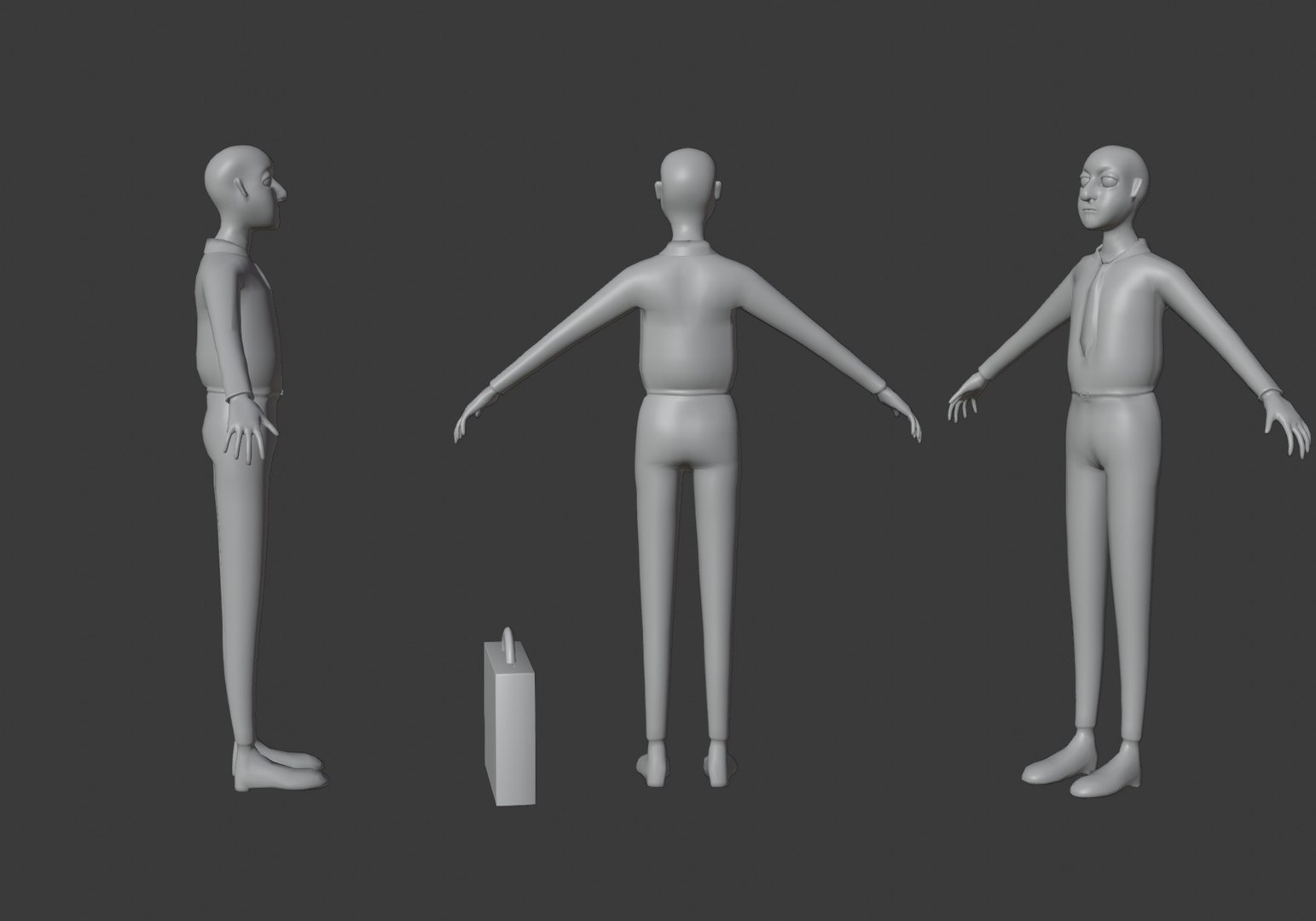3D Cartoon Man With Tie Model - TurboSquid 1895961