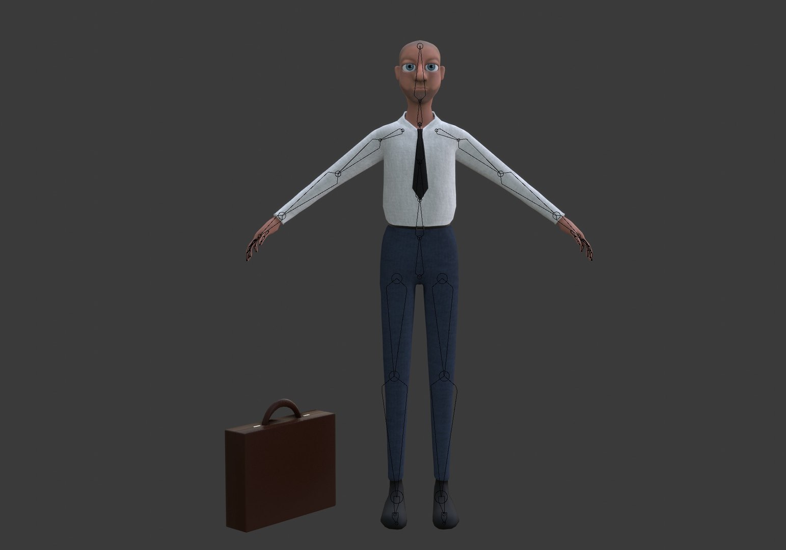 3D Cartoon Man With Tie Model - TurboSquid 1895961