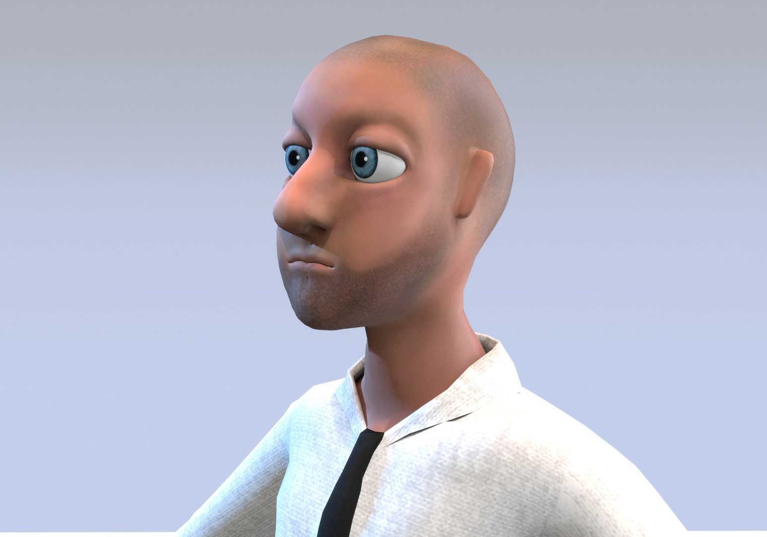 3D Cartoon Man With Tie Model - TurboSquid 1895961