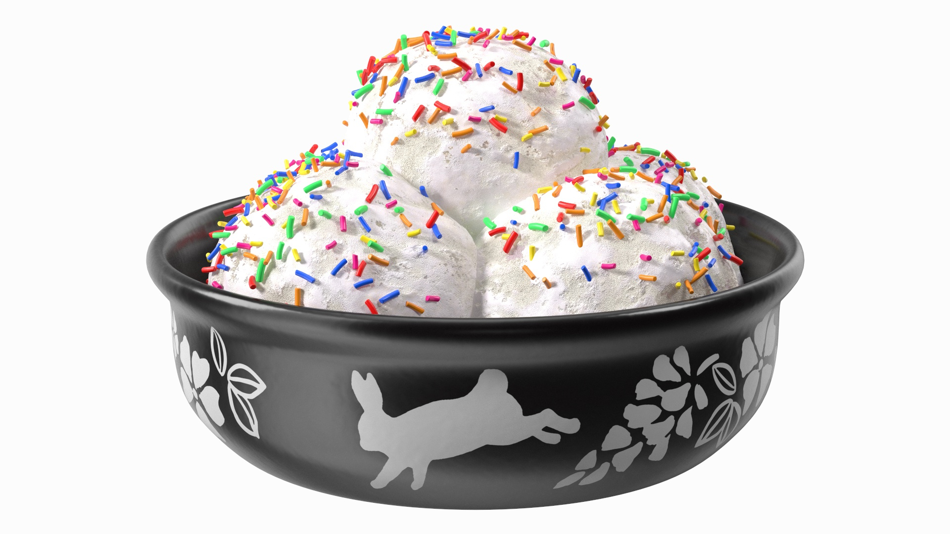 3D Model White Ice Cream On Ceramic Pot - TurboSquid 2177873