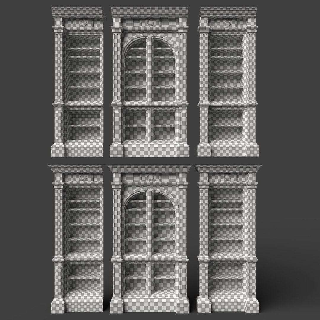 3D Bookshelf Uv Mapped Model - TurboSquid 2287559