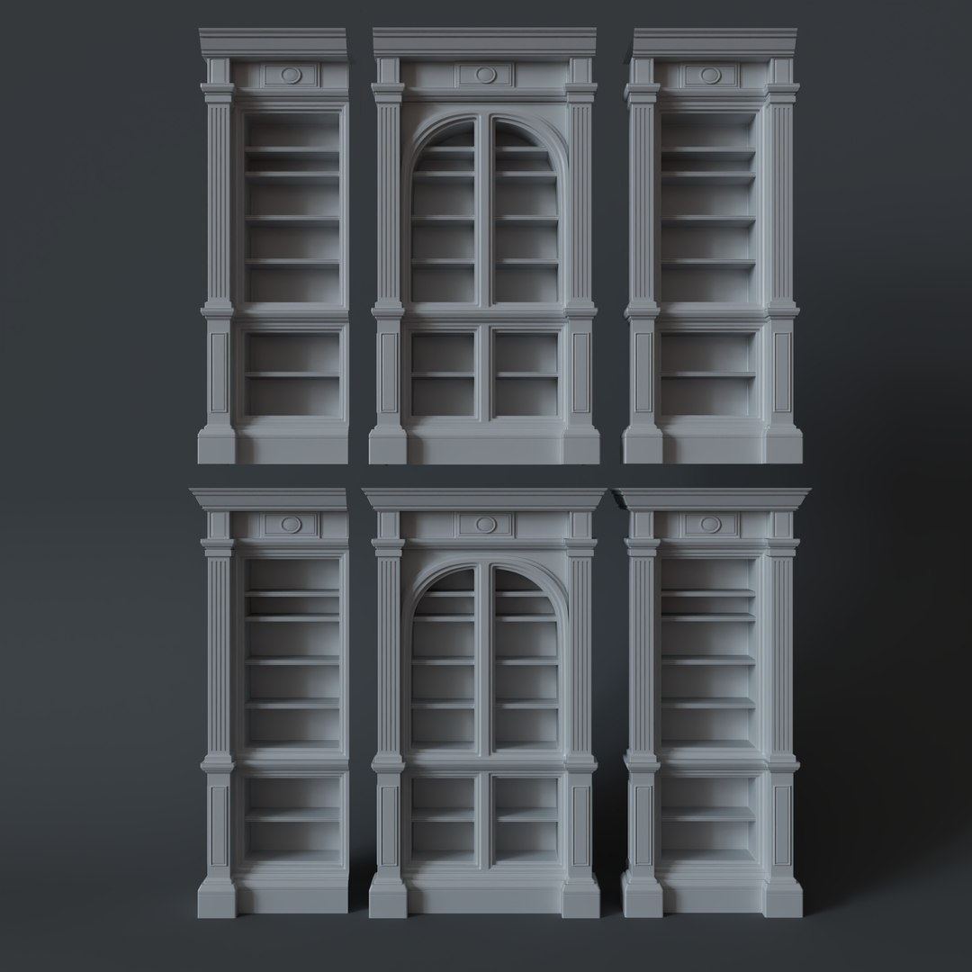 3D Bookshelf Uv Mapped Model - TurboSquid 2287559