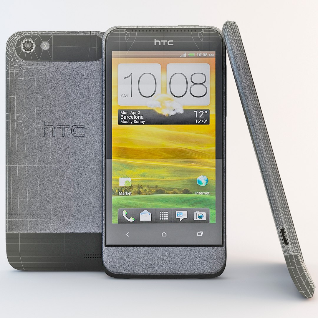 3d Model Black Htc V Cell Phone