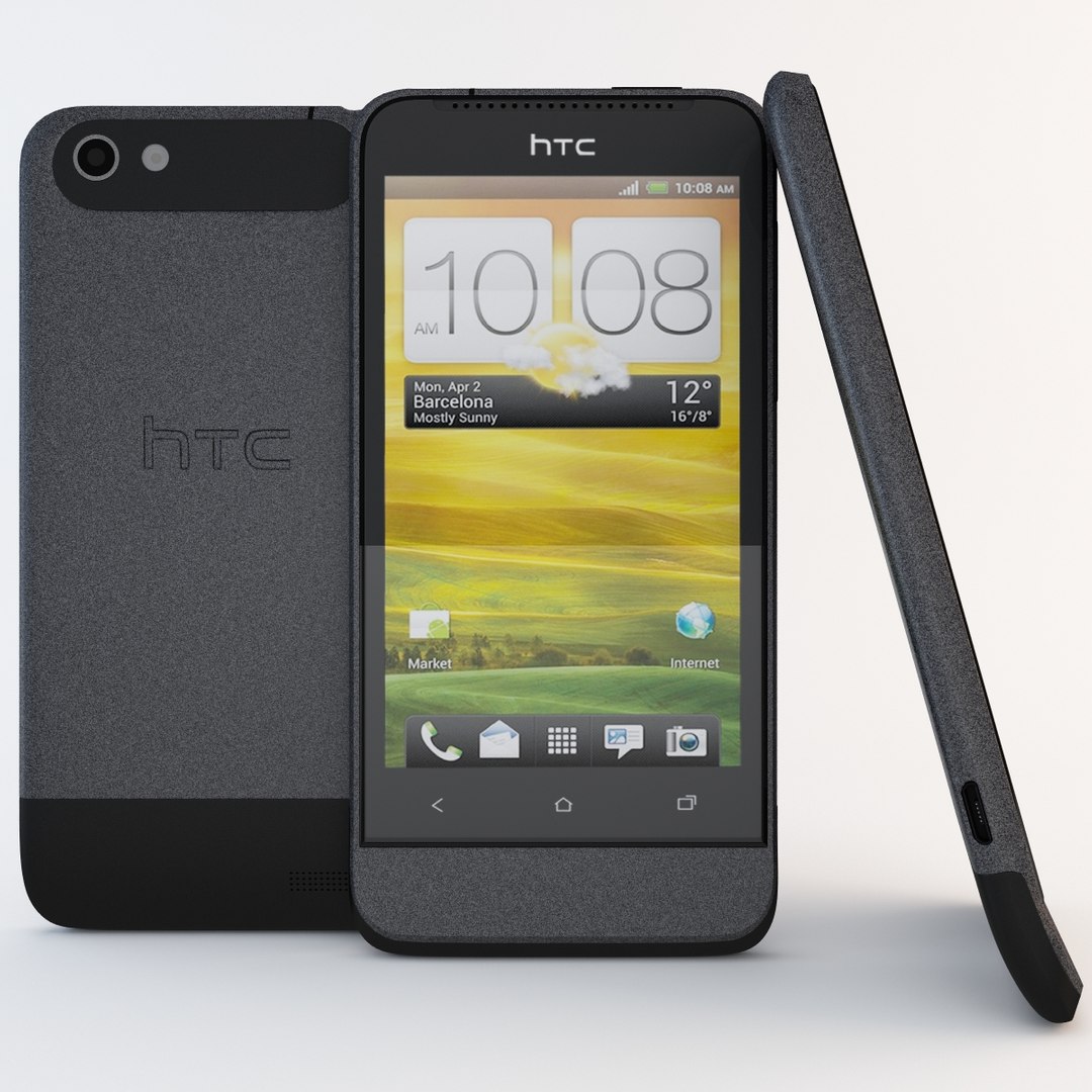 3d model black htc v cell phone