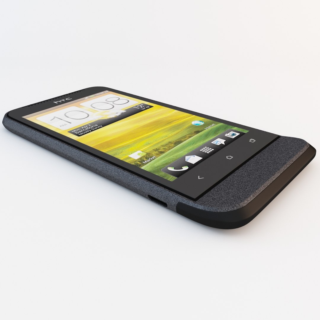 3d Model Black Htc V Cell Phone