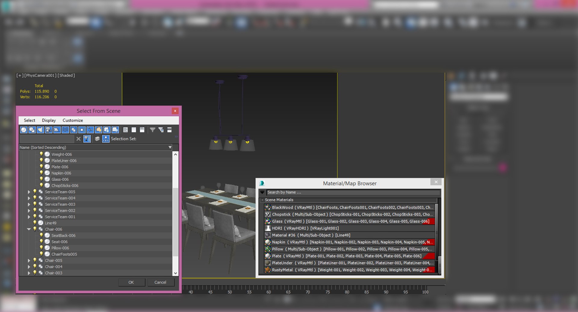 3d Dining Table Chairs
