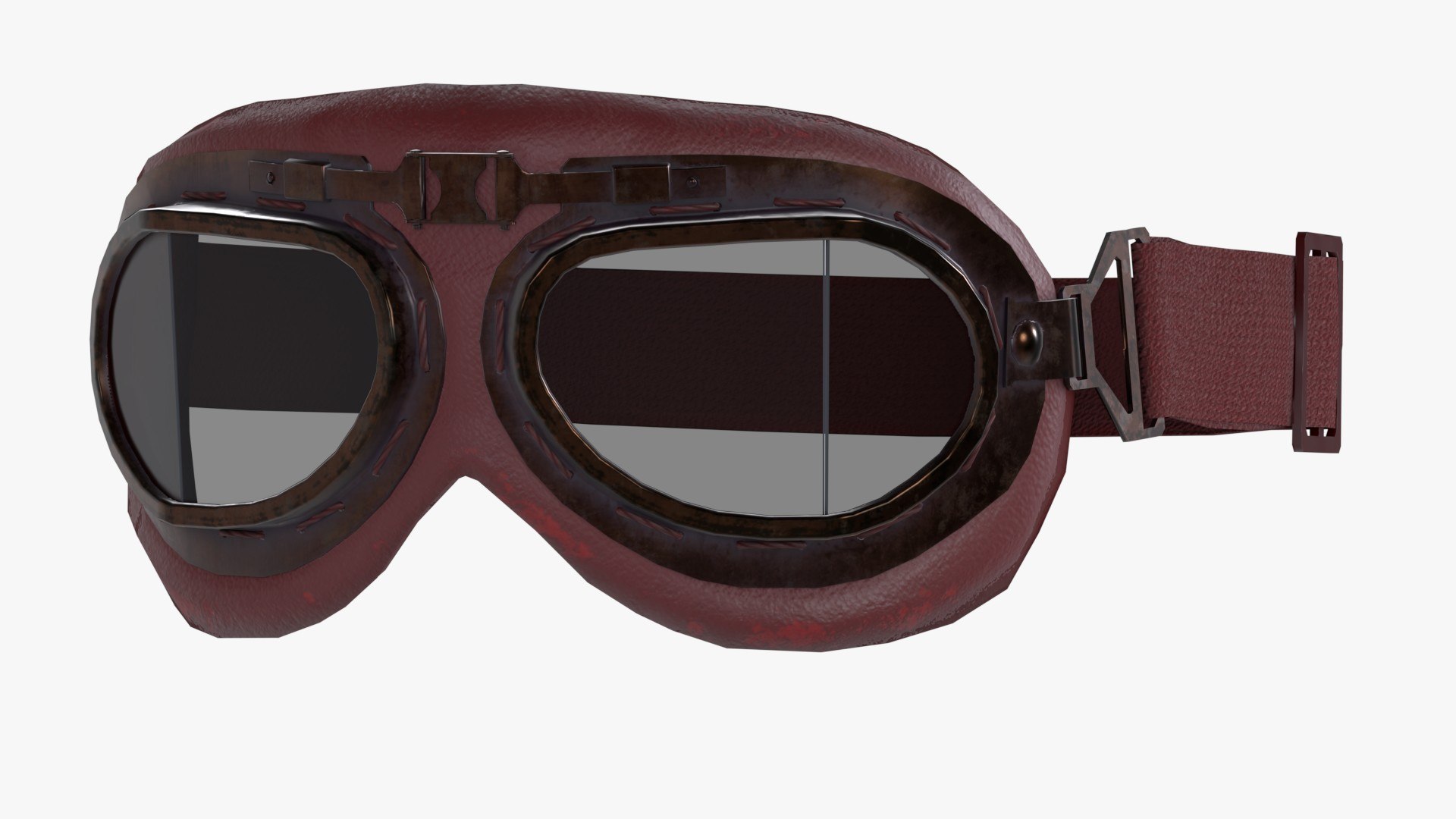 Aviator Goggles Hat Scarf Set - Red - Game Asset Model - TurboSquid 1993056