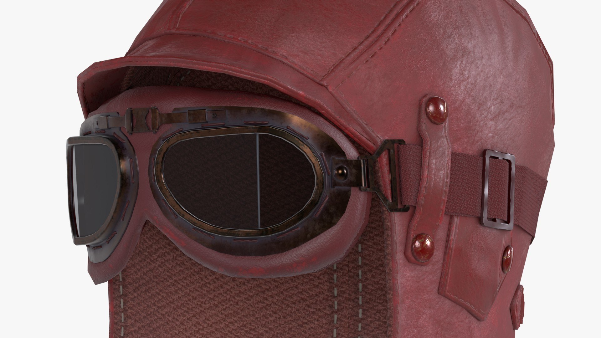 Aviator Goggles Hat Scarf Set - Red - Game Asset Model - TurboSquid 1993056