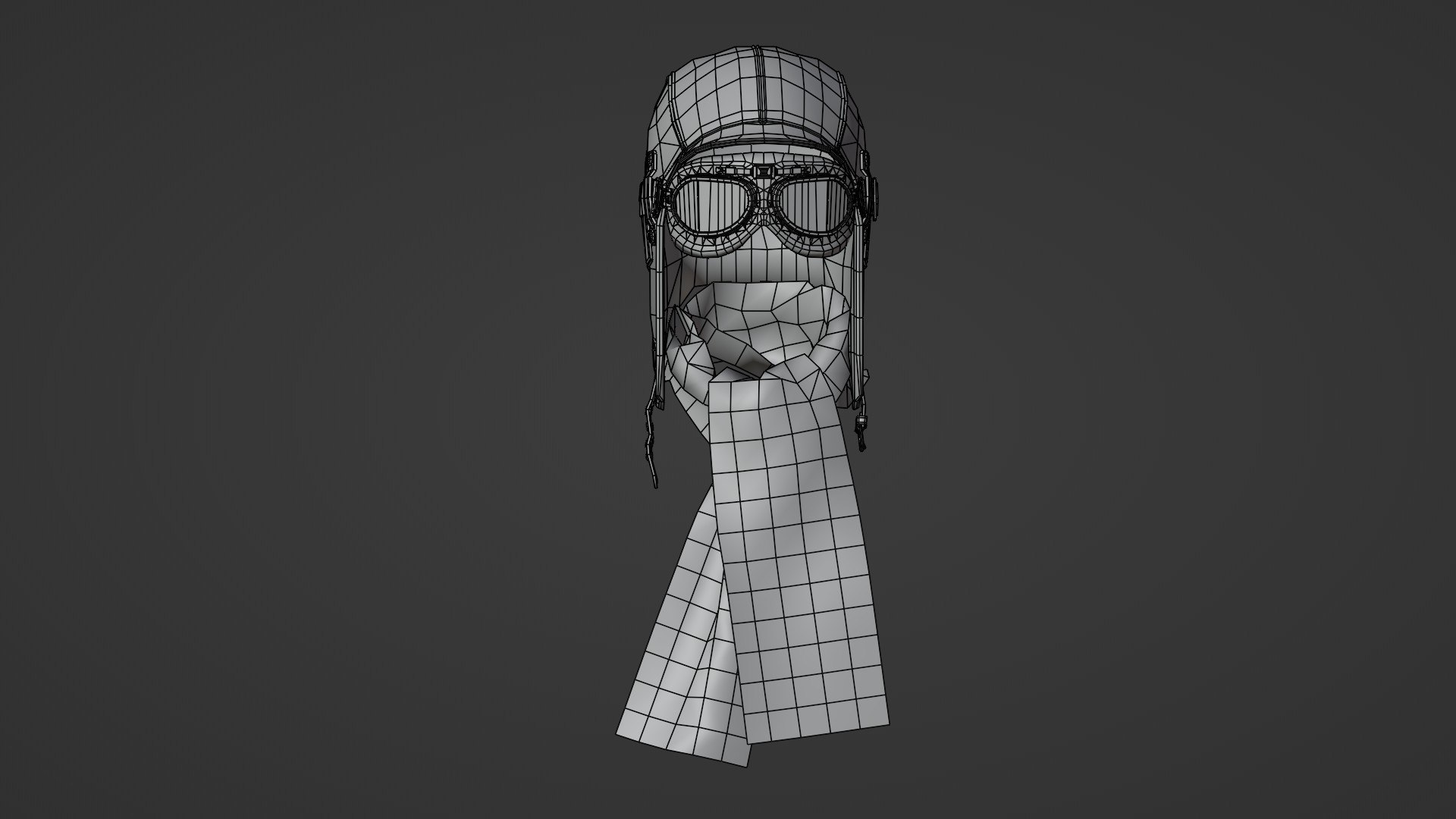Aviator Goggles Hat Scarf Set - Red - Game Asset Model - TurboSquid 1993056