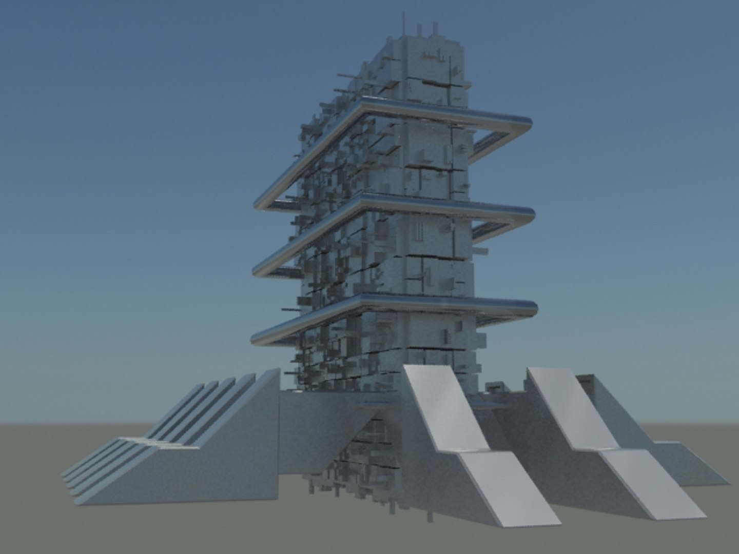 Futuristic Building 3d Model