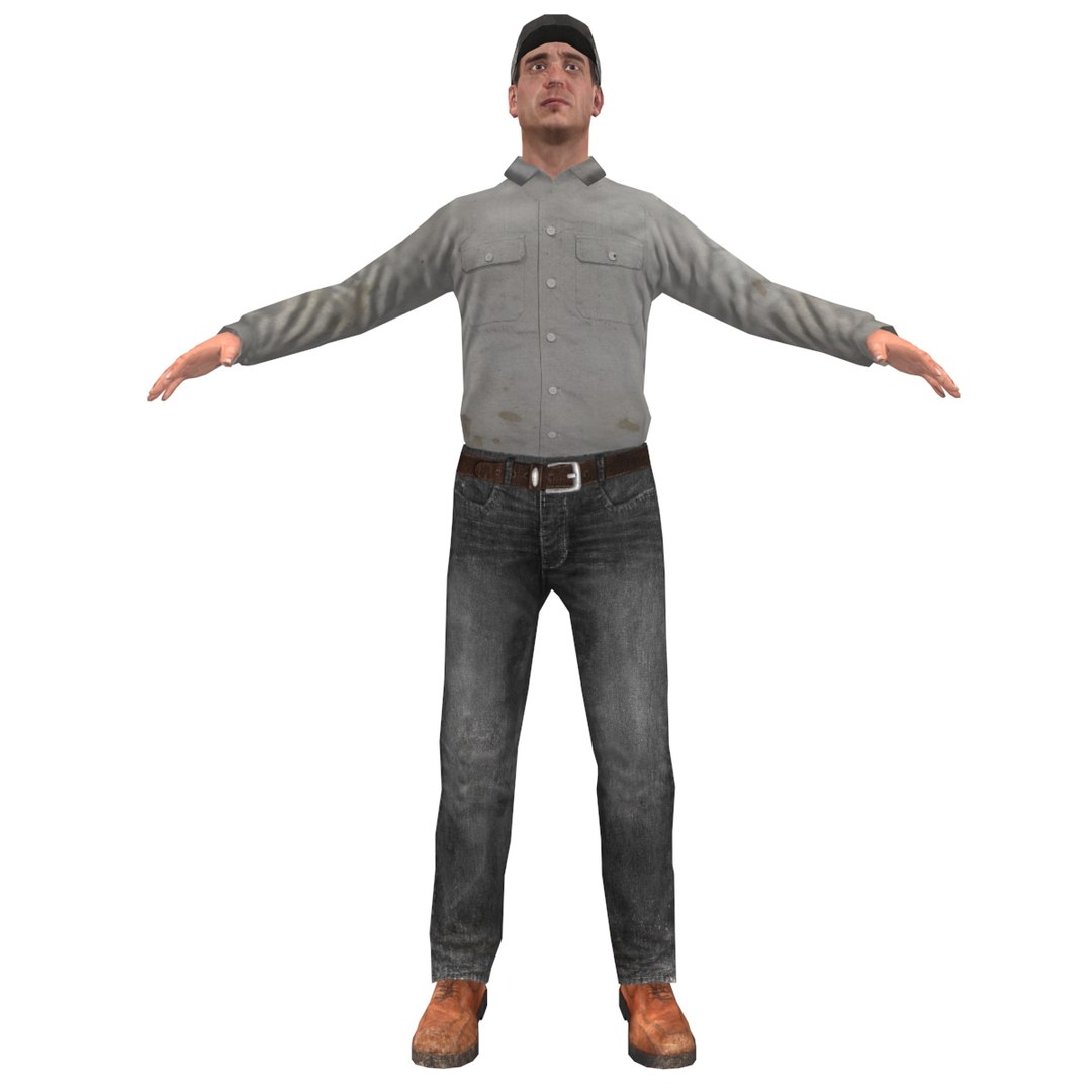 3d Farm Worker Model