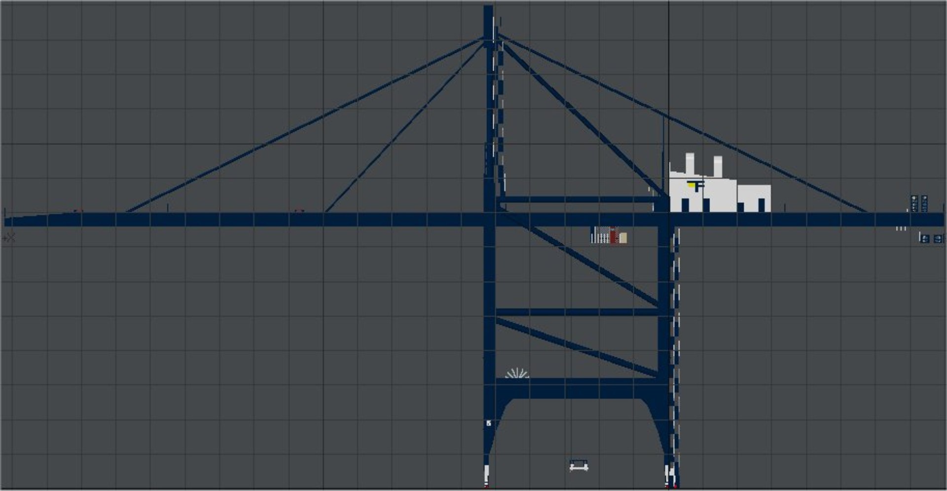 3d Post Panamax Crane Felixstowe Model