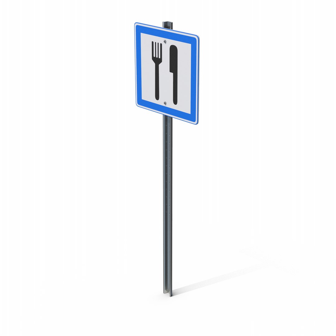 Restaurant Road Sign 3D Model - TurboSquid 2108803