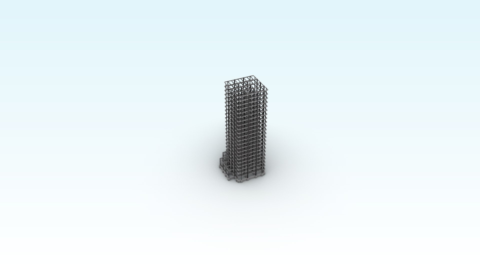 Steel-frame High-rise Building 3D - TurboSquid 2054988