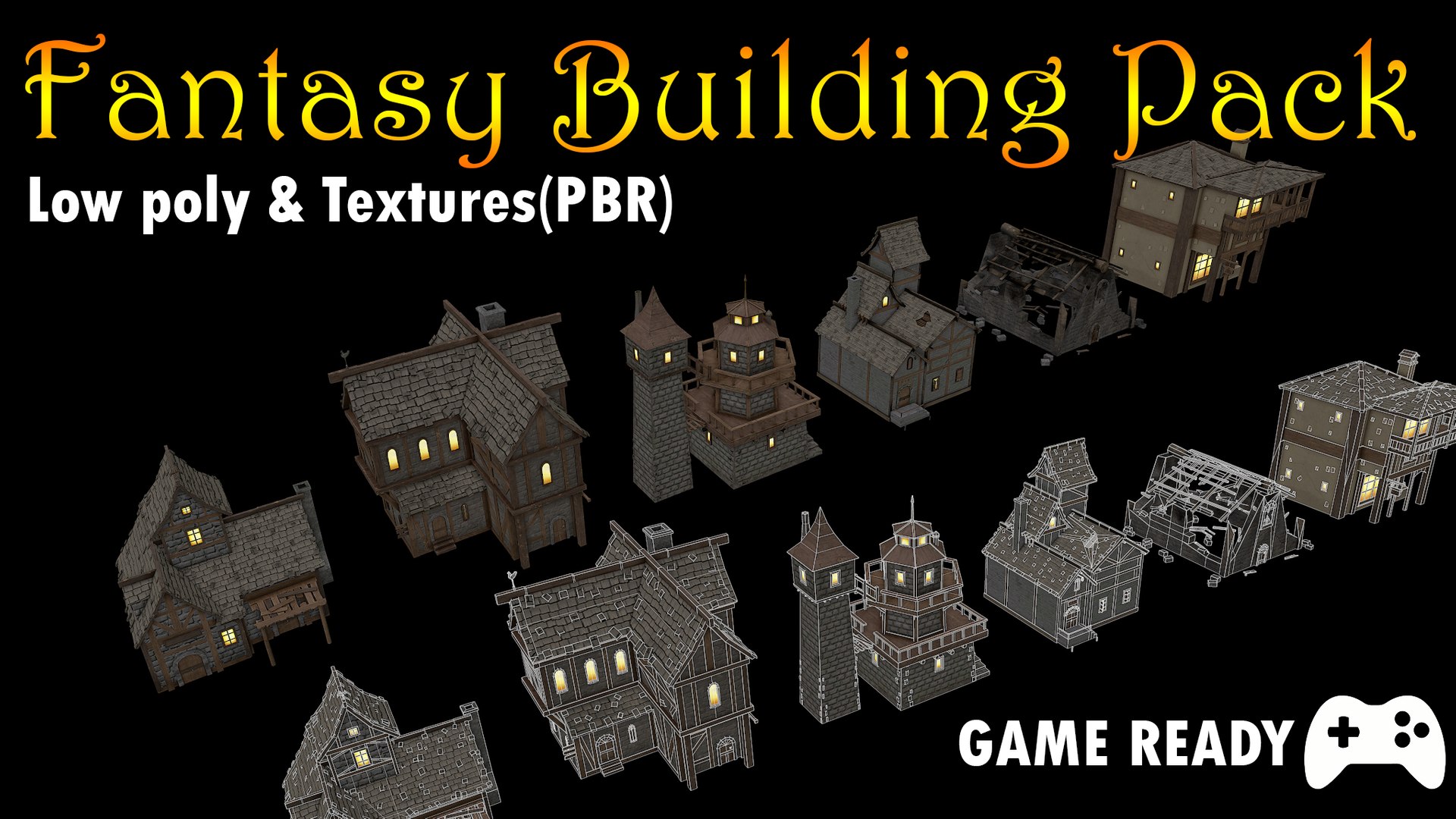 Pack Buildings 3d Model