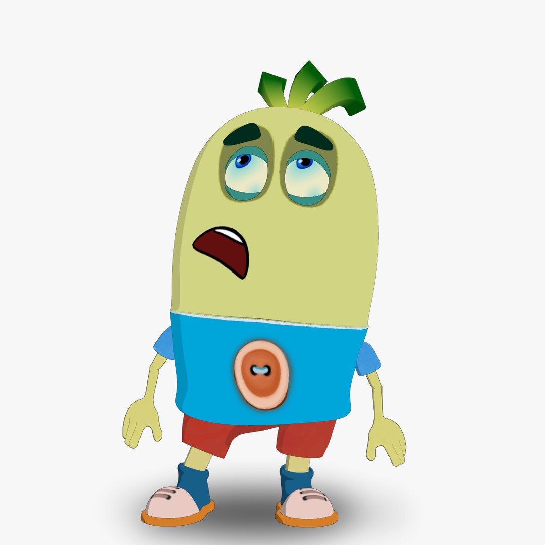 3d Model Of Low-poly Rigged Character Bean