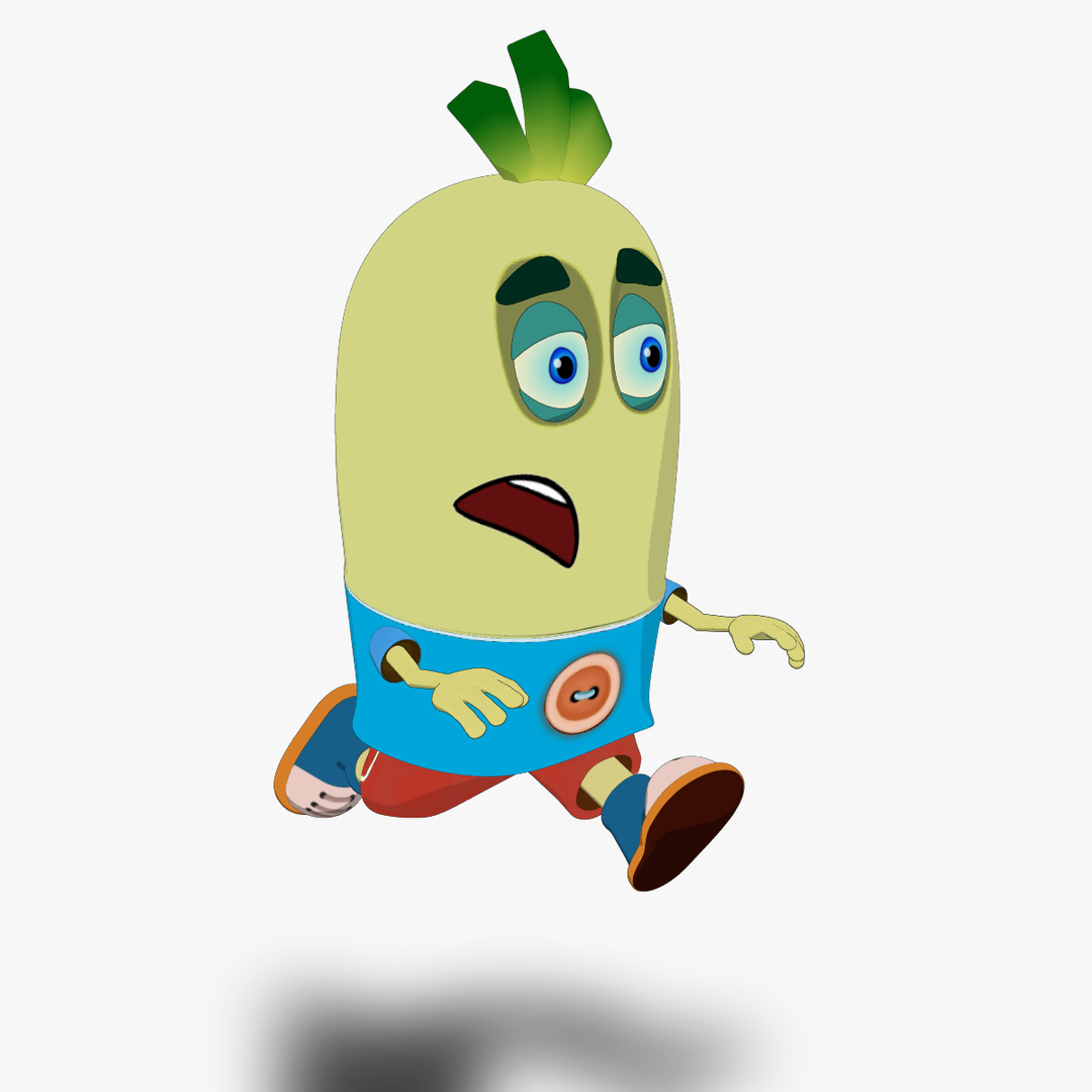 3d Model Of Low-poly Rigged Character Bean