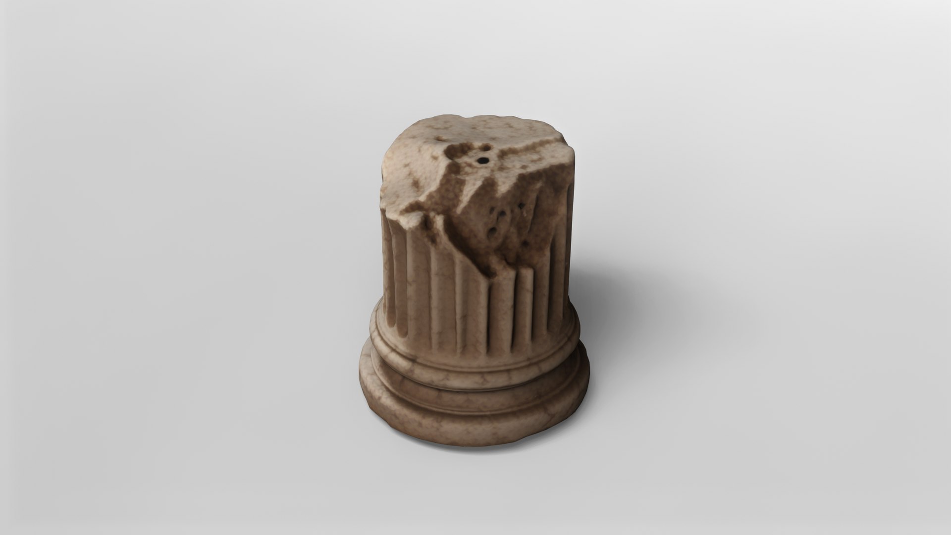 Ancient Broken Marble Column Base 3D - TurboSquid 2408722