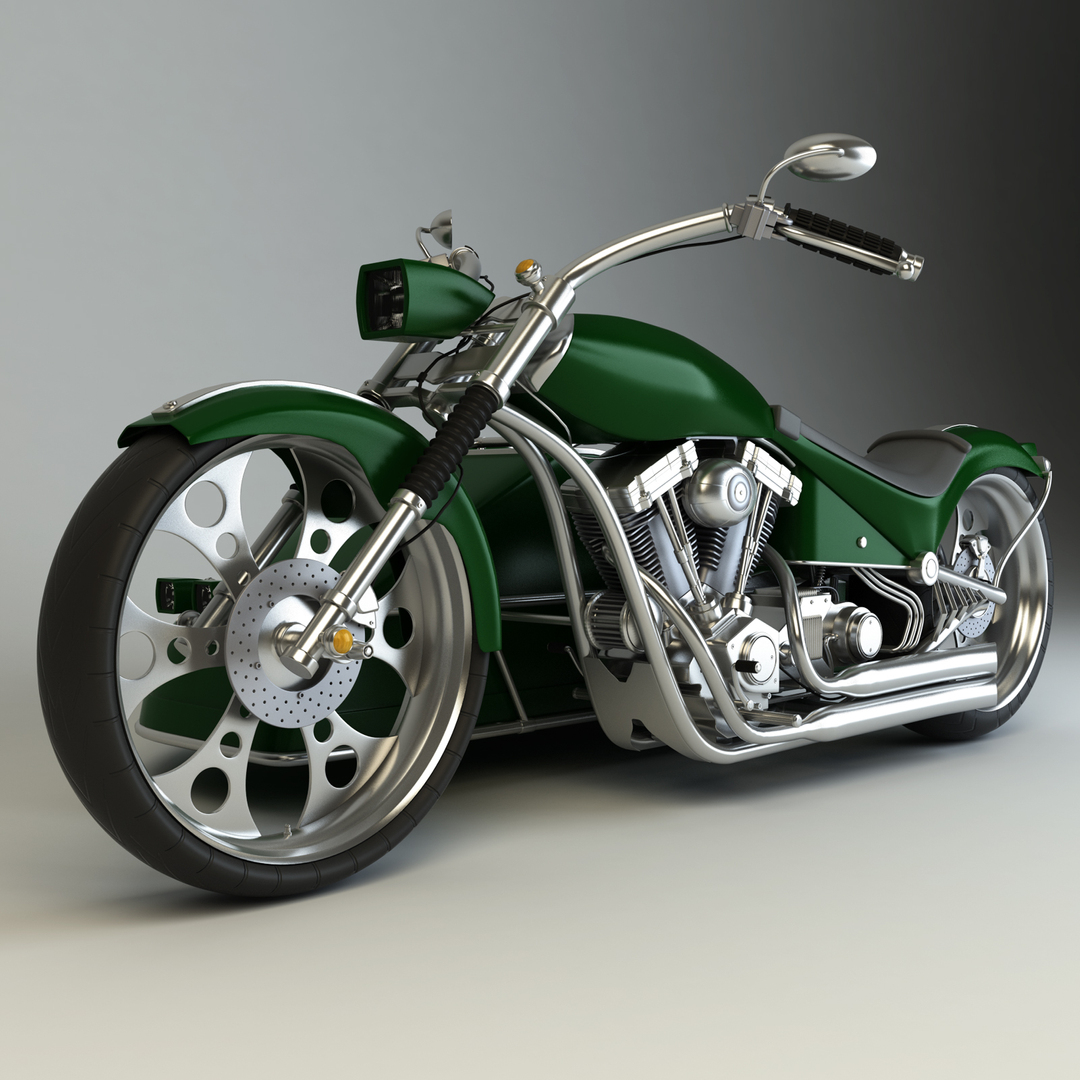 custom choppers 3d model